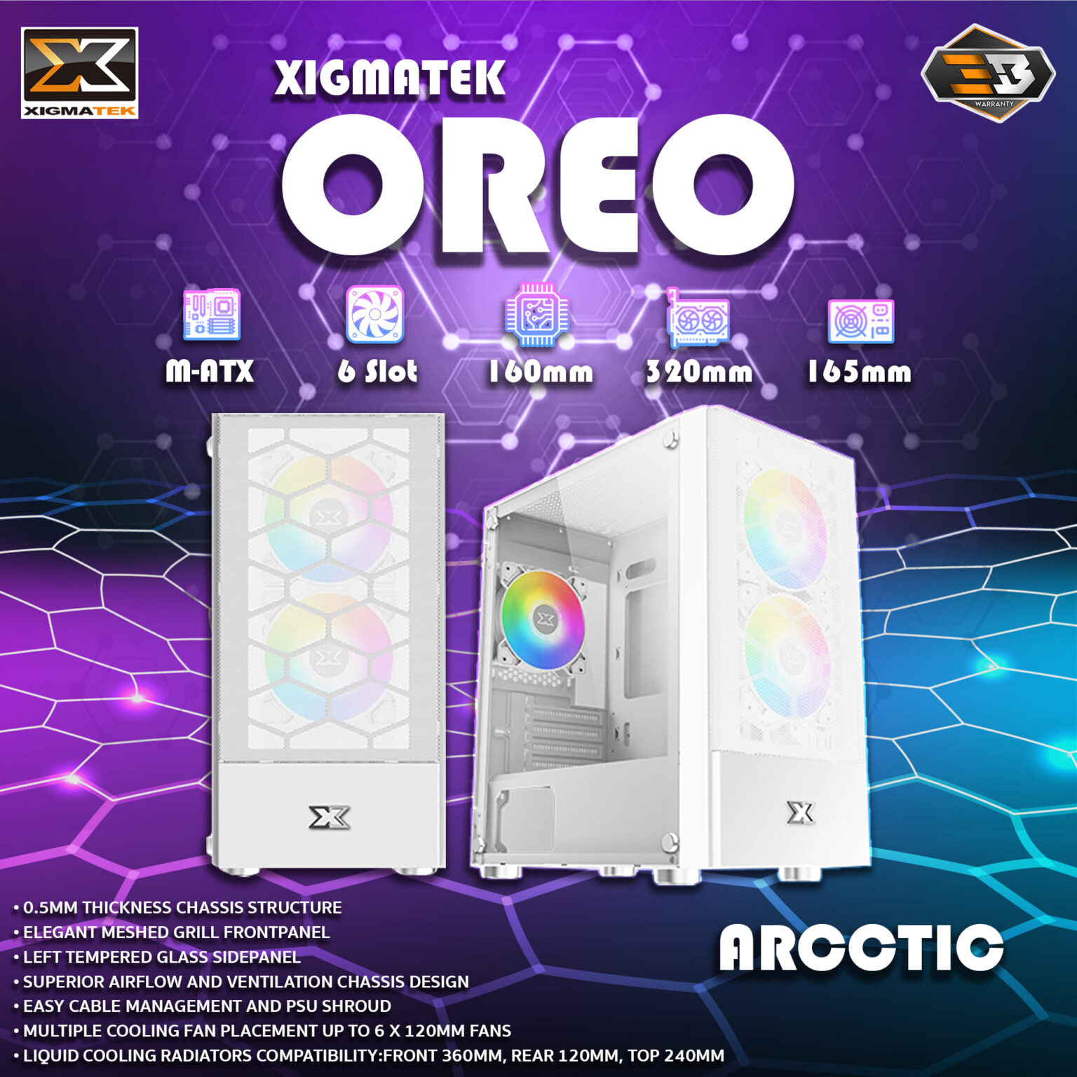 CASE (เคสคอม) XIGMATEK OREO ARCTIC - THREE B INTERTRADE (THAILAND) CO.,LTD.